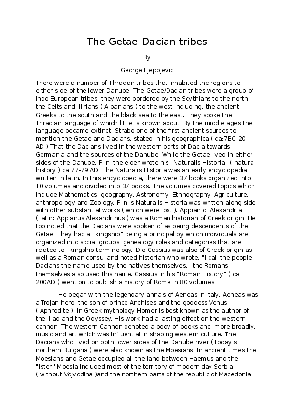 (DOC) The Getae/Dacian tribes.