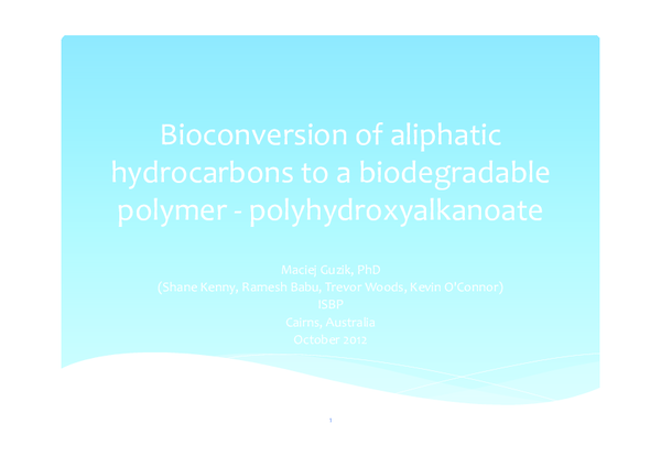 (PDF) Bioconversion of aliphatic hydrocarbons to a biodegradable ...