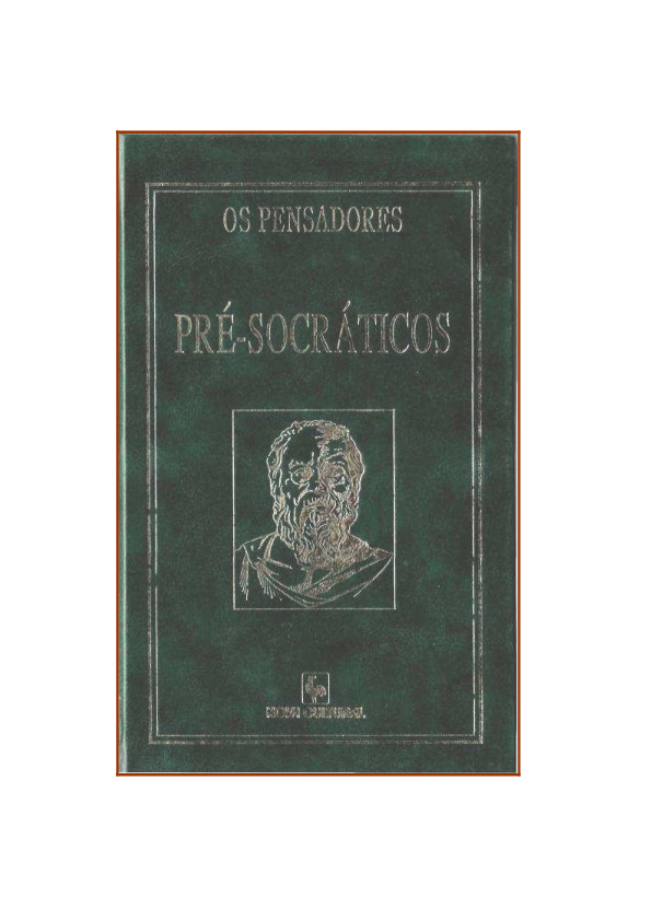 (PDF) 01 os pre socraticos colecao os pensadores 1996