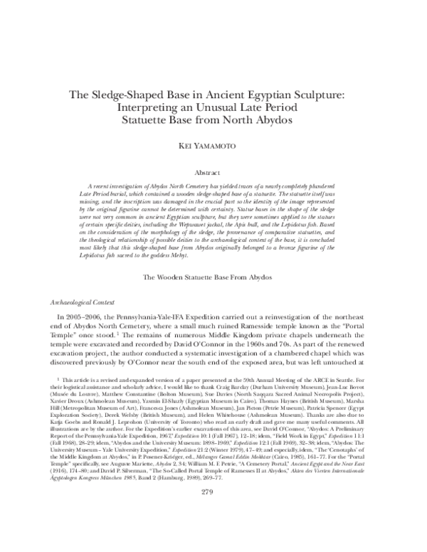 (PDF) "The Sledge-Shaped Base in Ancient Egyptian Sculpture ...