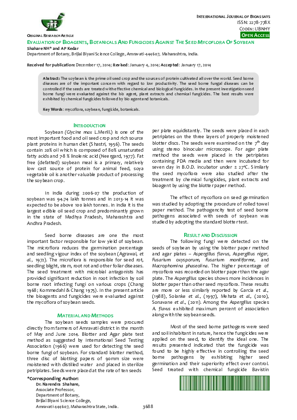 (PDF) INTERNATIONAL JOURNAL OF BIOASSAYS ISSN: 2278-778X CODEN: IJBNHY ...