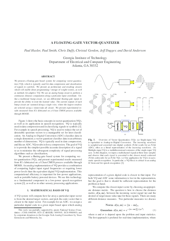 (PDF) A floating-gate vector-quantizer