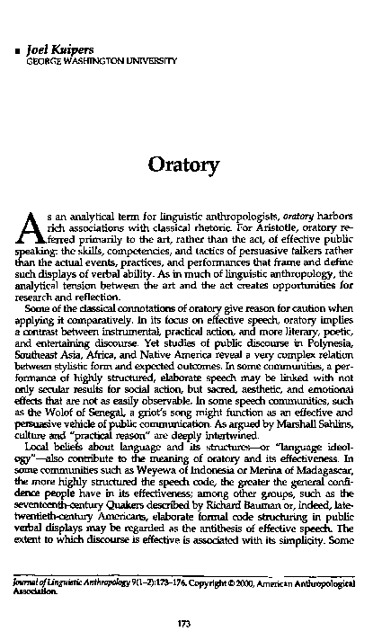 (PDF) Oratory