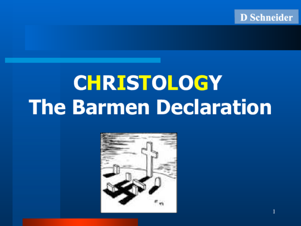 (PDF) The Barmen Declaration - Christology
