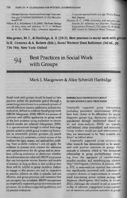 (PDF) Best practices in social work with groups