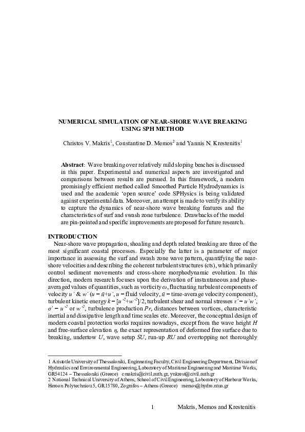 Numerical Simulation of Near-shore Wave Breaking using SPH Method
