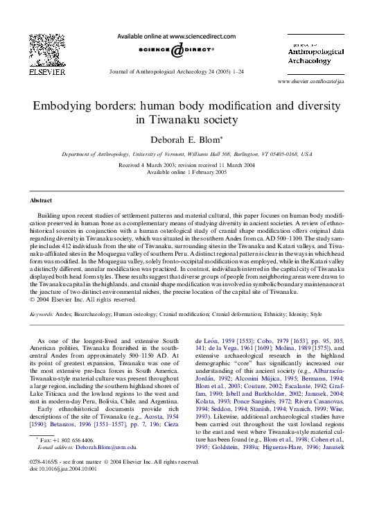 (PDF) Embodying Borders: Human Body Modification and Diversity in ...