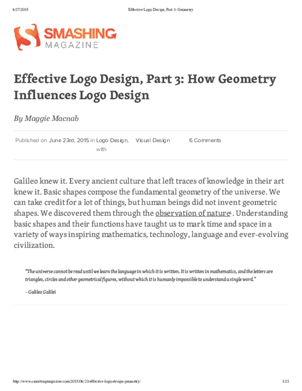 (PDF) Effective Logo Design, Part 3: How Geometry Influences Logo Design
