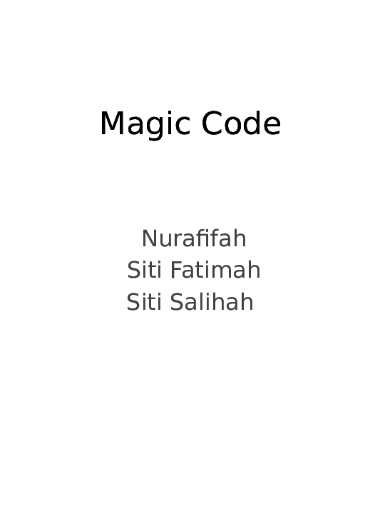 (PPT) Magic Code