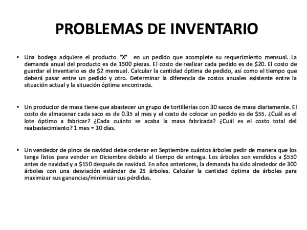 (PDF) PROBLEMAS DE INVENTARIO