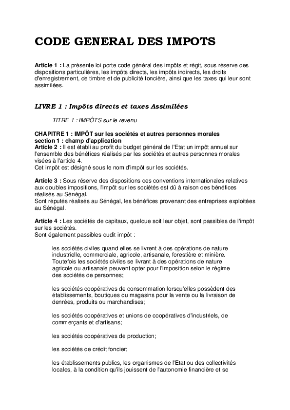 (PDF) CODE GENERAL DES IMPOTS