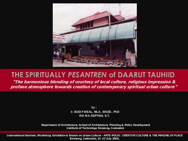 (PDF) The spiritually-festived Pesantren of Daarut Tauhiid, Bandung ...