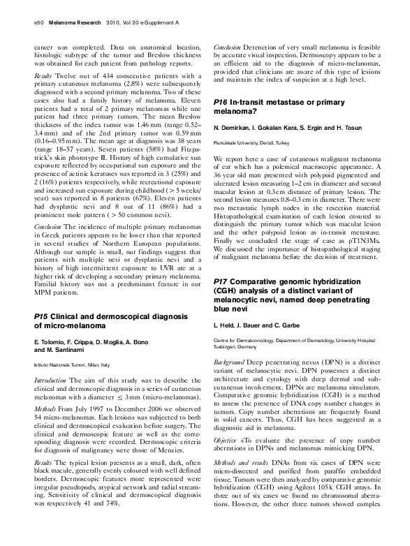 (PDF) P15 Clinical and dermoscopical diagnosis of micro-melanoma