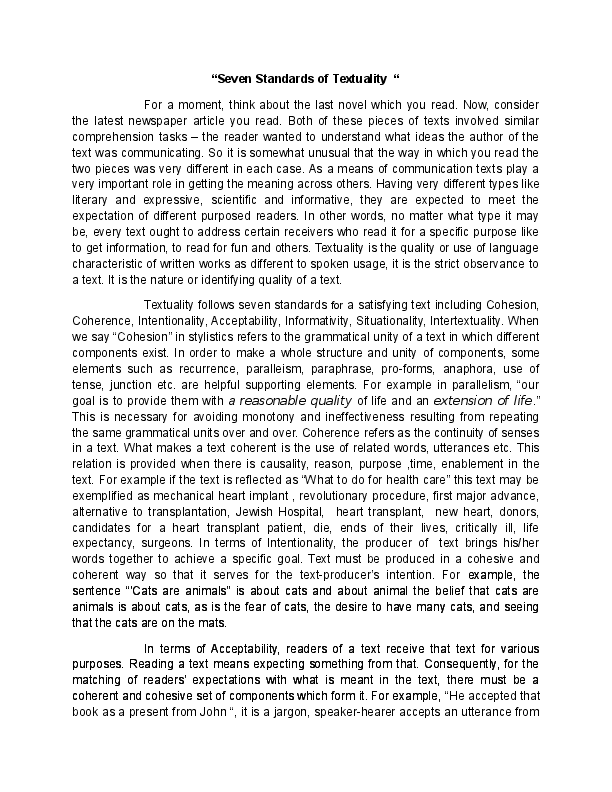 (DOC) 7 standards of textuality