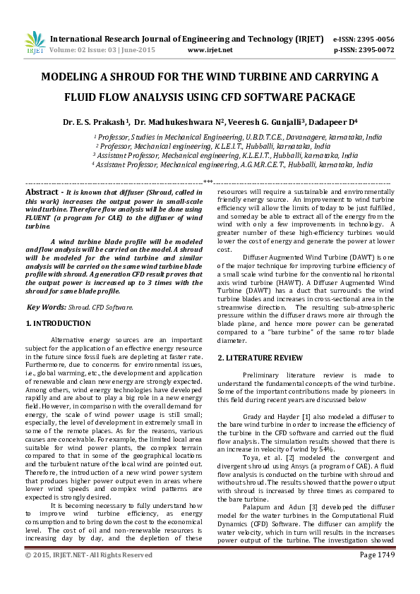 (PDF) IRJET-MODELING A SHROUD FOR THE WIND TURBINE AND CARRYING A FLUID ...