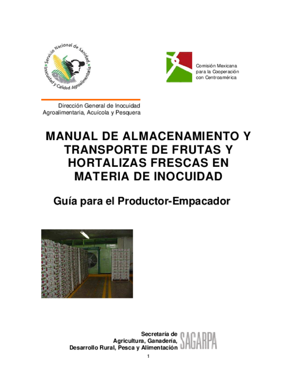 (PDF) MANUAL DE ALMACENAMIENTO Y TRANSPORTE DE FRUTAS Y HORTALIZAS ... (PDF) MANUAL DE ALMACENAMIENTO Y TRANSPORTE DE FRUTAS Y HORTALIZAS ...