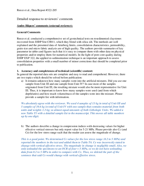 (PDF) Reece et al., Data Report #322-205 Detailed response to reviewers ...