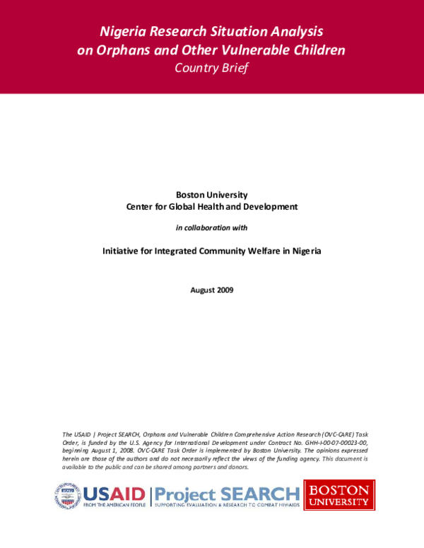 (PDF) Initiative for Integrated Community Welfare in Nigeria Nigeria ...