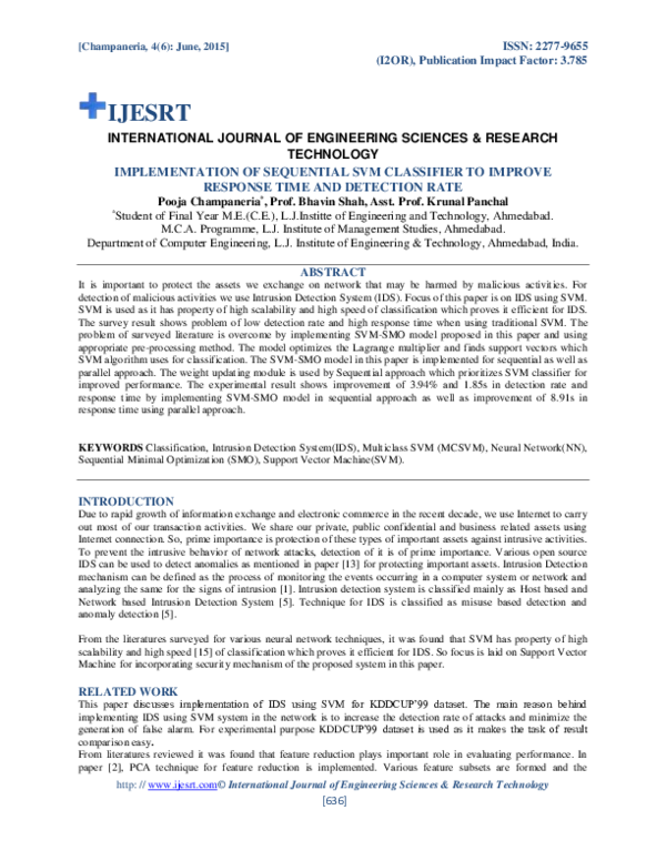 Pdf Implementation Of Sequential Svm Classifier To Improve Response T