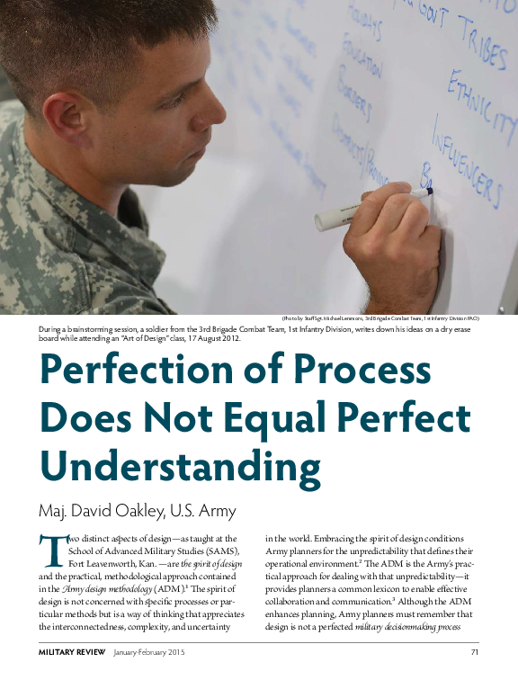 (PDF) Perfection of Process Does Not Equal Perfect Understanding