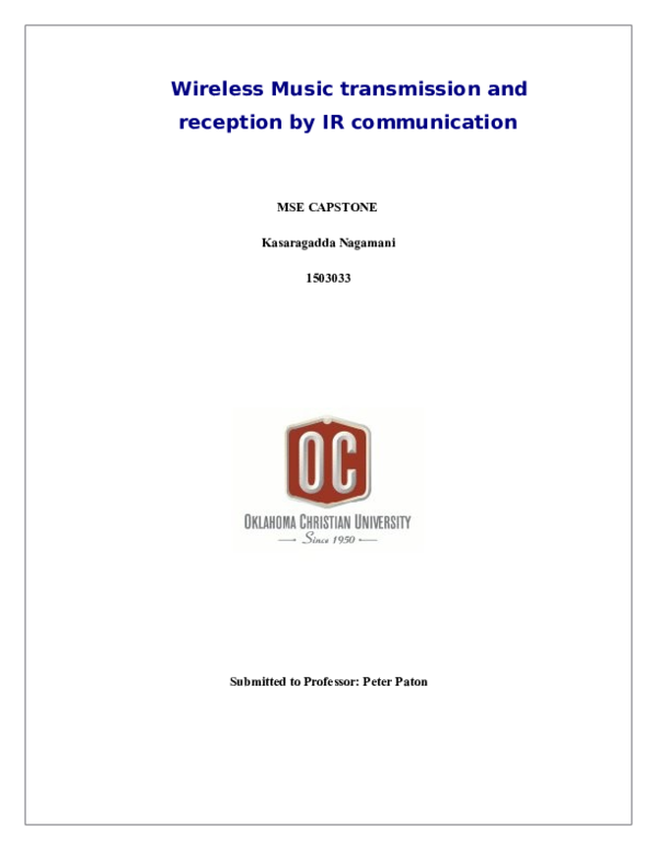 (DOC) Wireless Music transmission and reception by IR communication MSE ...
