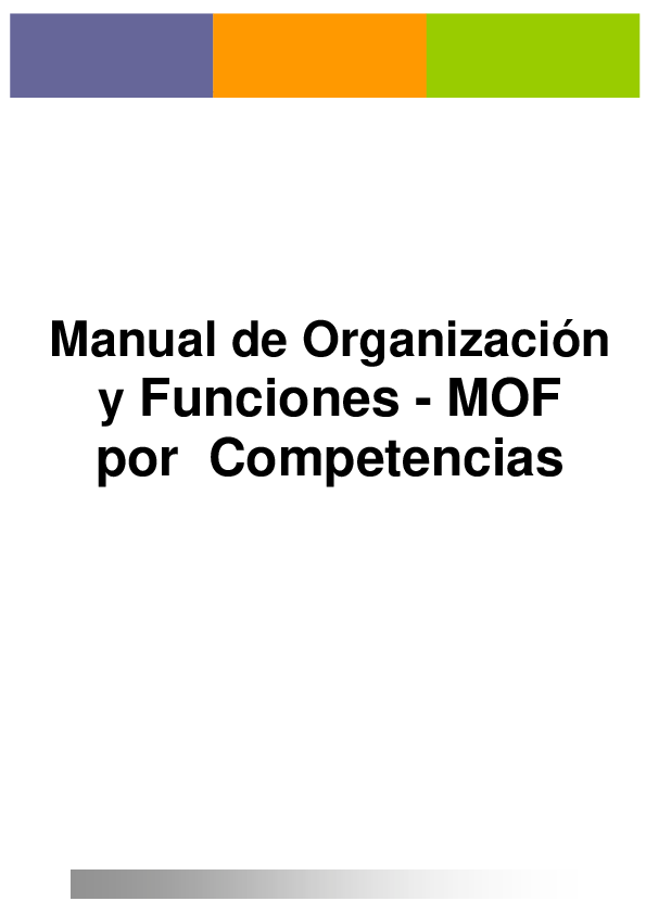 (PDF) Manual de Organización y Funciones – MOF por Competencias Manual de Organización y ...