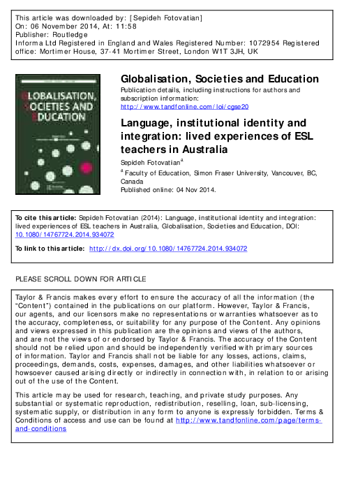 (PDF) globalization, language and identity