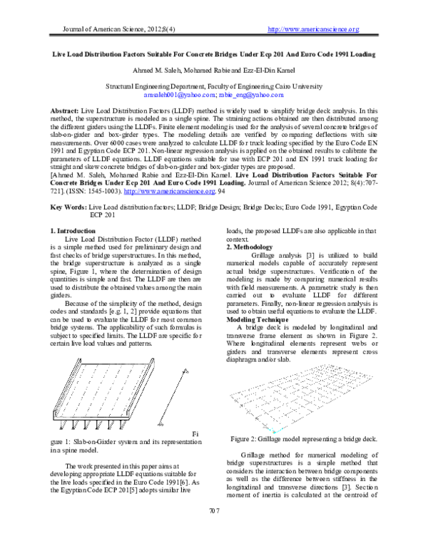 (PDF) Live Load Distribution Factors Suitable For Concrete Bridges ...