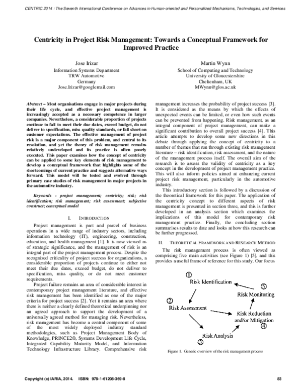 (PDF) Centricity in Project Risk Management: Towards a Conceptual ...