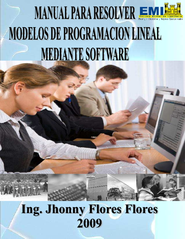(PDF) MANUAL PARA RESOLVER MODELOS DE PROGRAMACION LINEAL MEDIANTE SOFTWARE