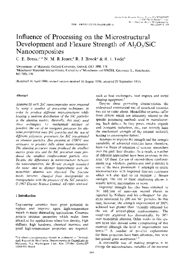 (PDF) Influence of Processing on the Microstructural Development and Flexure Strength of Al,O ...