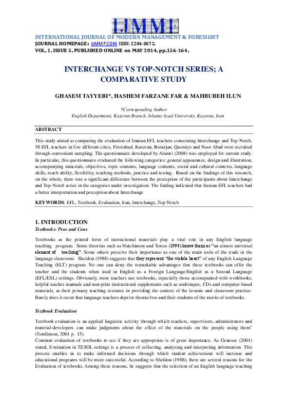 (PDF) INTERCHANGE VS TOP-NOTCH SERIES; A COMPARATIVE STUDY