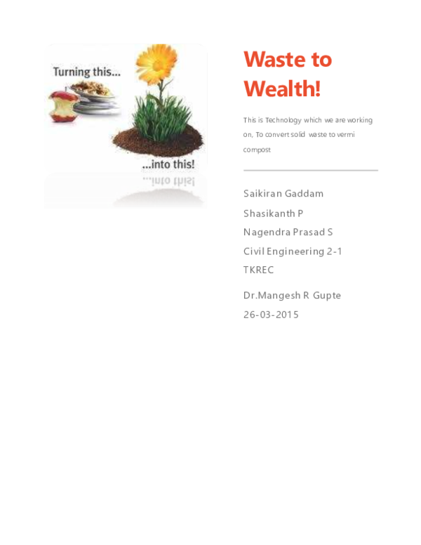 (PDF) Waste to Wealth