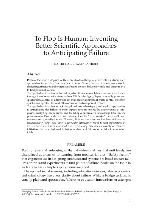 (PDF) To Flop Is Human: Inventing Better Scientific Approaches to ...