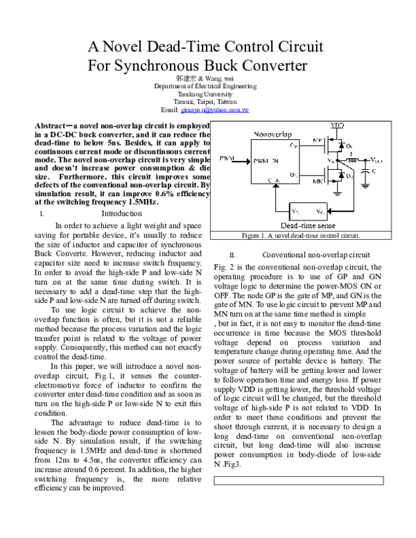 (DOC) A Novel Dead-Time Control Circuit For Synchronous Buck Converter