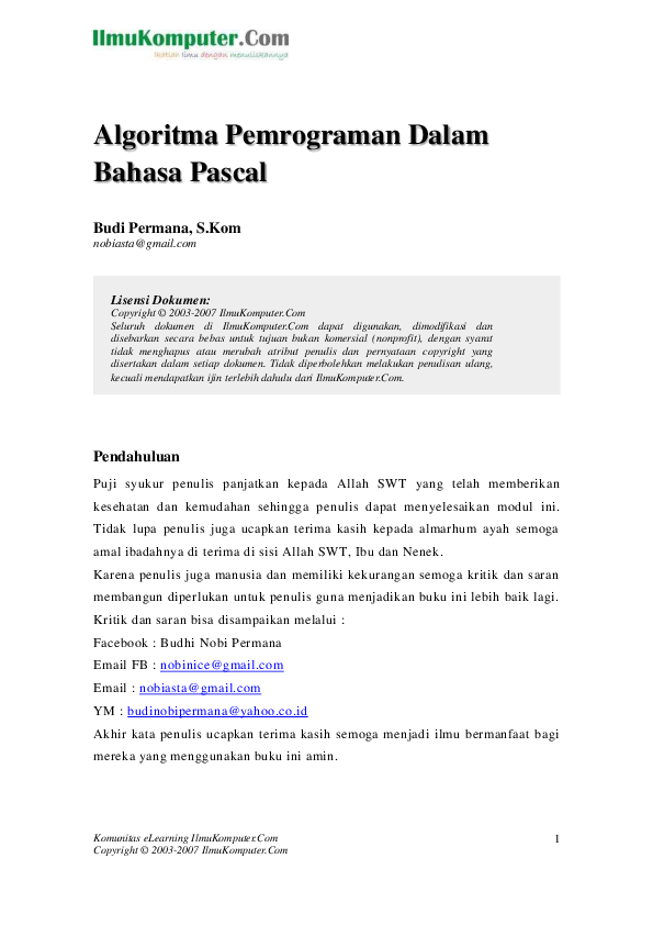 (PDF) Algoritma Pemrograman Dalam