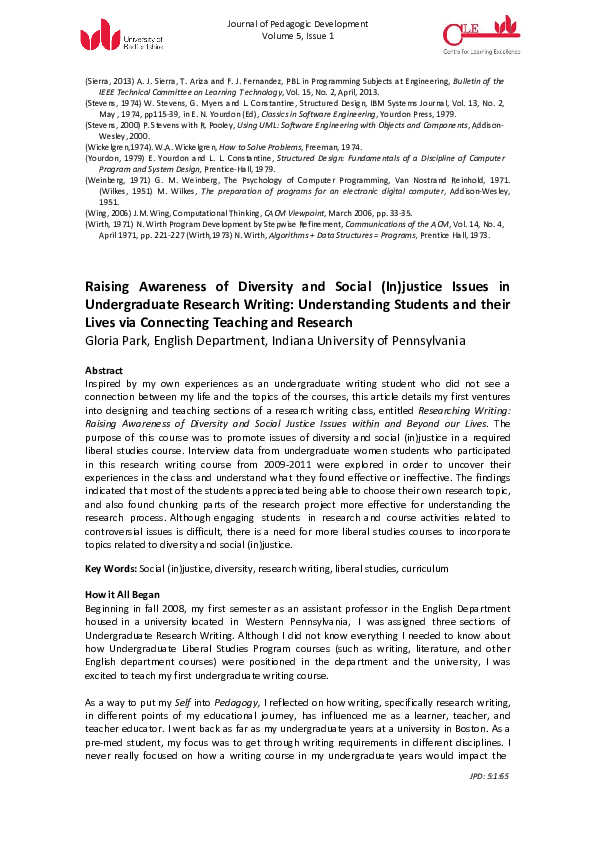 (PDF) Raising Awareness of Diversity and Social (In)justice Issues in ...