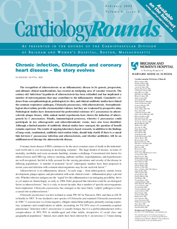 (PDF) Chronic infection, Chlamydia and coronary heart disease - the ...