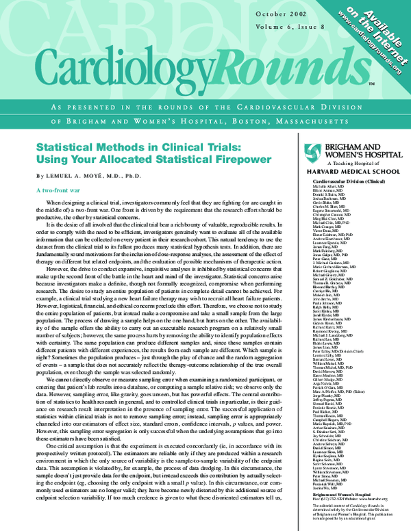 (PDF) Statistical Methods in Clinical Trials: Using Your Allocated ...