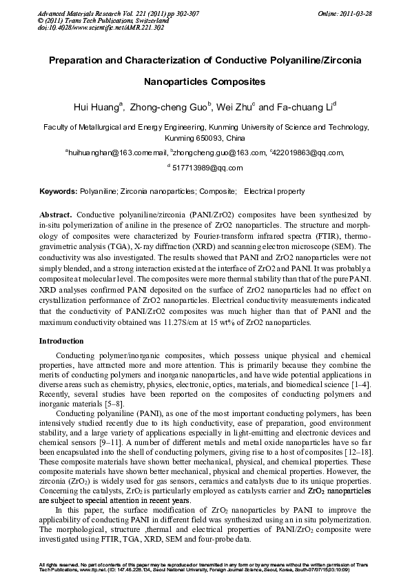(PDF) Preparation and Characterization of Conductive Polyaniline ...
