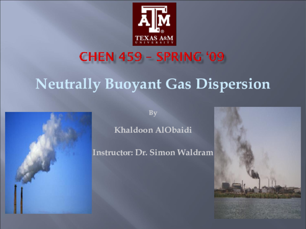 (PDF) Neutrally Buoyant Gas Dispersion Modelling: Pasquill-Gifford Model.