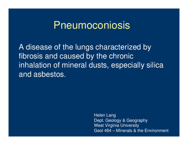 (PDF) Pneumoconiosis