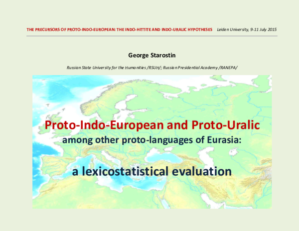 (PDF) Proto-Indo-European and Proto-Uralic among other proto-languages ...