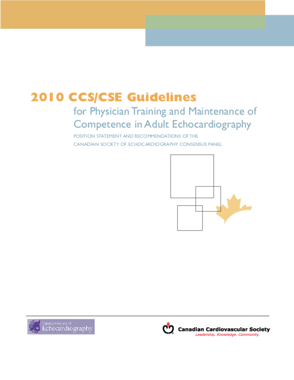 (PDF) Guidelines for the provision of echocardiography in Canada ...