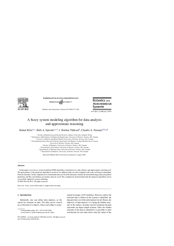A Fuzzy System Modeling Algorithm For Data Analysis And Approximate