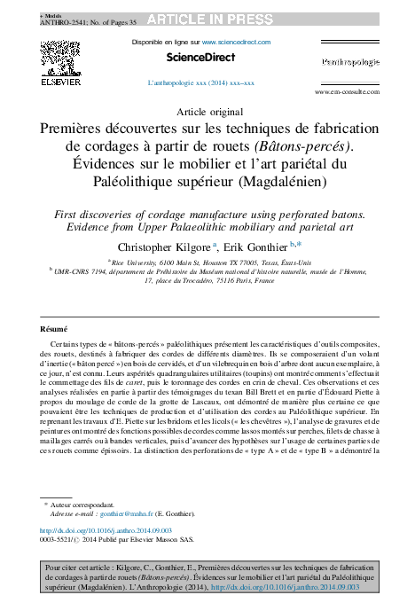 (PDF) First discoveries of cordage manufacture using perforated batons ...