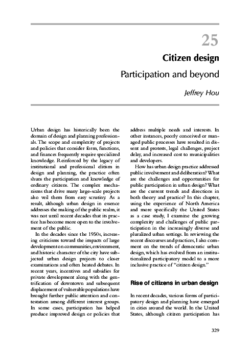 (PDF) Citizen Design: Participation and Beyond