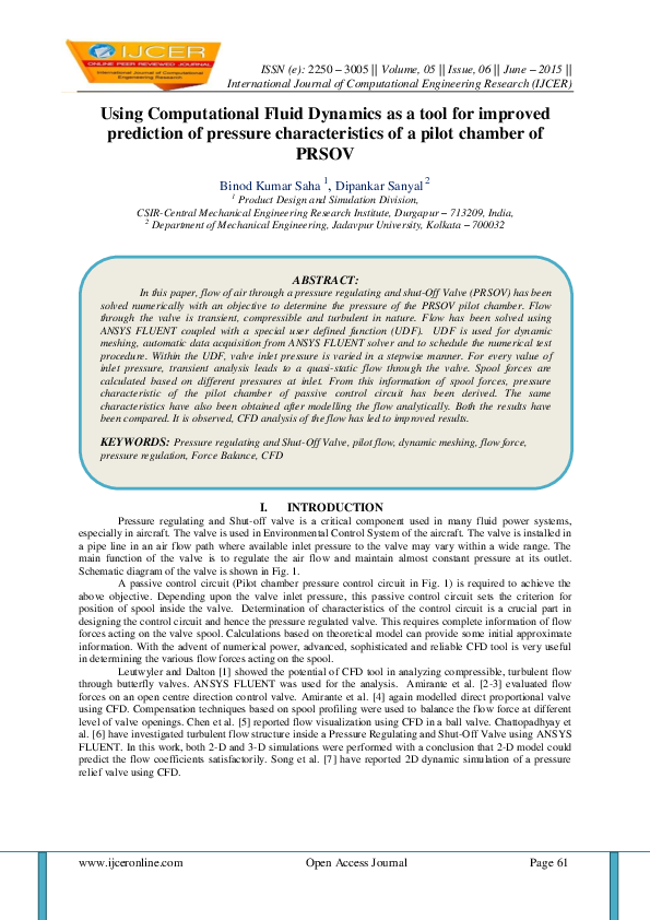 Pdf Using Computational Fluid Dynamics As A Tool For Improved Prediction Of Pressure