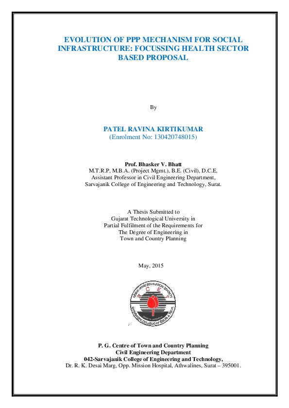 (PDF) EVOLUTION OF PPP MECHANISM FOR SOCIAL INFRASTRUCTURE: FOCUSSING ...