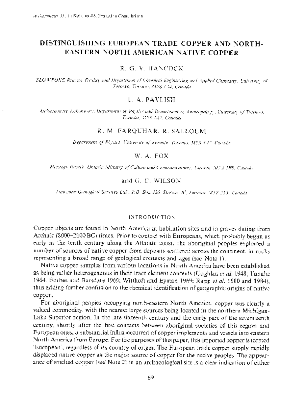 (PDF) Distinguishing European trade copper and northeastern North ...